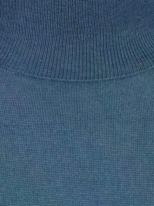 Canali Roll-neck Knitted Sweater - Blue