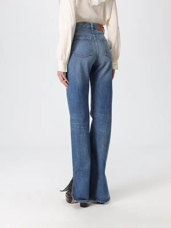 Chloé Flared Cotton Denim Trousers - Indigo