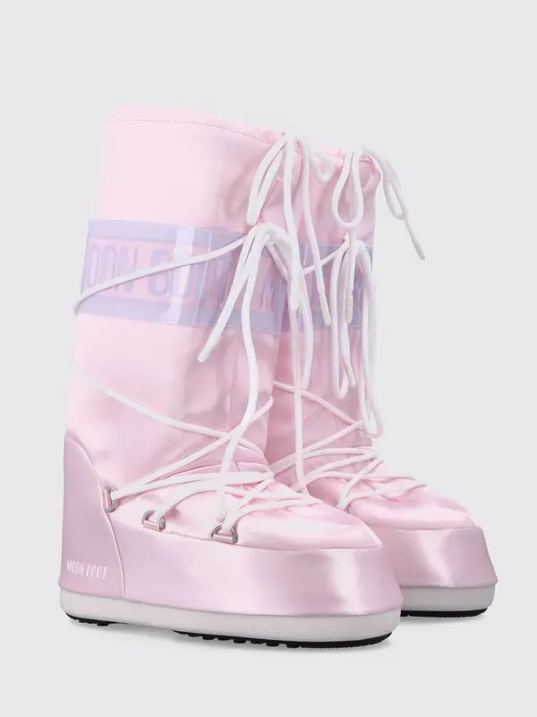 Moon Boot Lace Up Boots - Pink