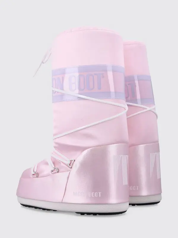Moon Boot Lace Up Boots - Pink