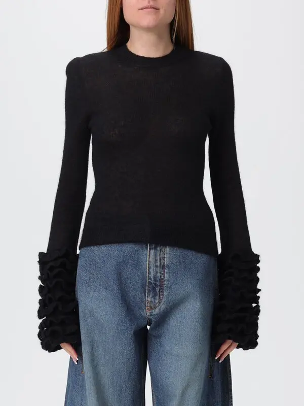 Alaïa Long Sleeve Ruffle Cuff Sweater