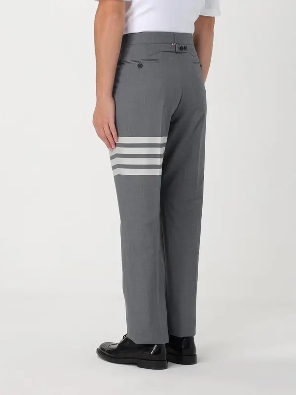 Thom Browne Tailored Trousers With Signature Stripes - Grey