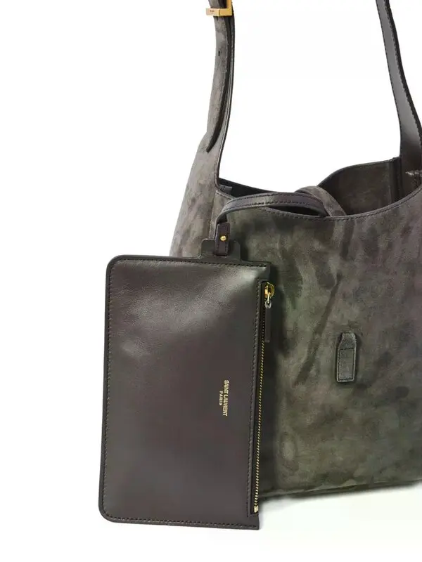 Saint Laurent Le 5 À 7 Small Suede Bag - Grey