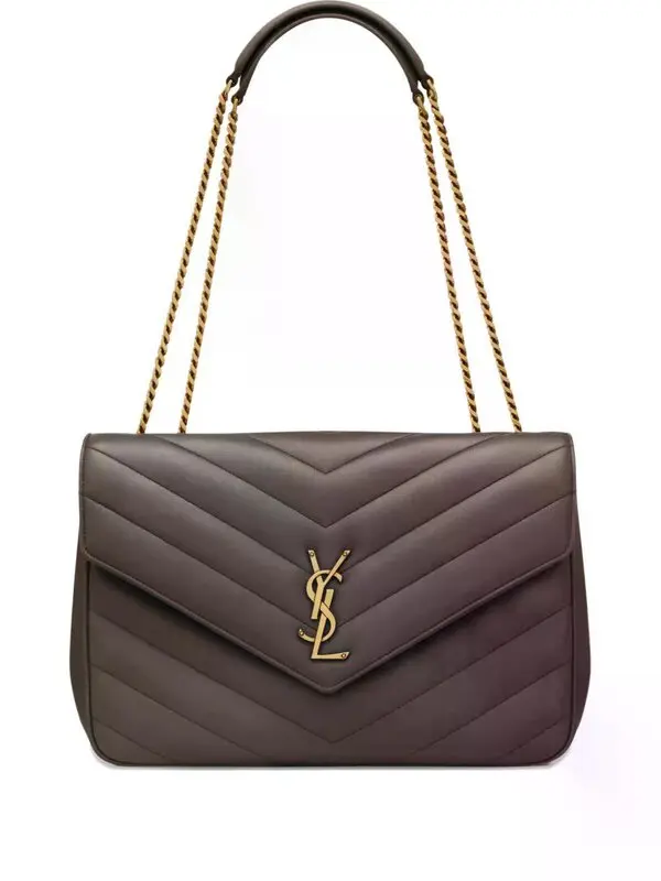 Saint Laurent Loulou Large Chain Shoulder Bag - Grey