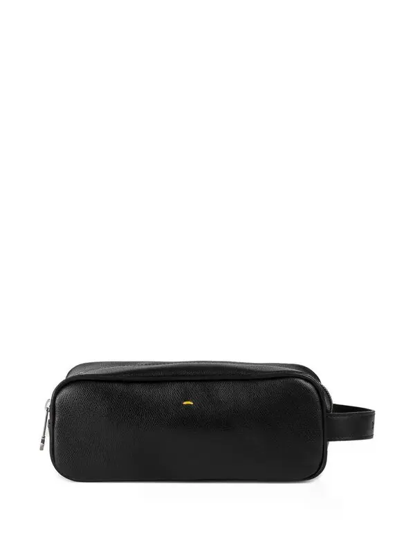 DOUCAL'S Leather Toiletry Bag - Black