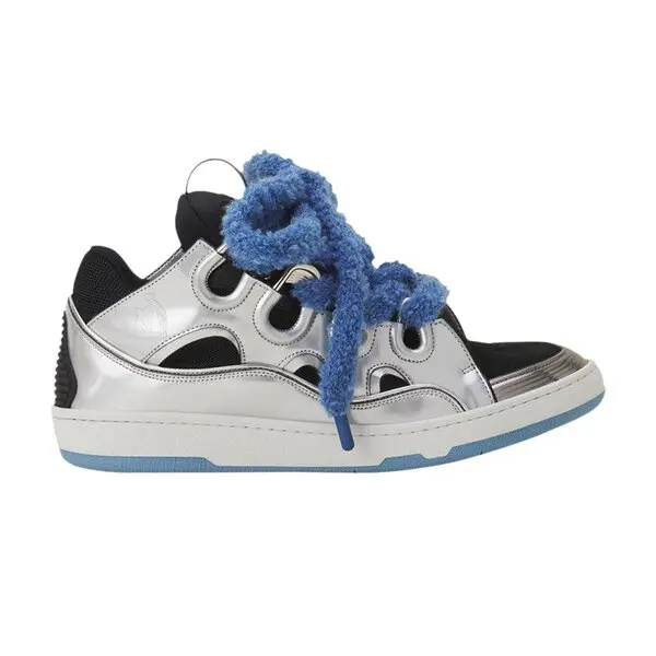 LANVIN Curb Sneakers 'metallic Blue - Silver
