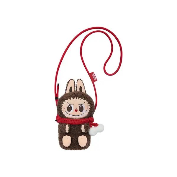 POP MART Labubu Plush Doll Shoulder Bag - Brown
