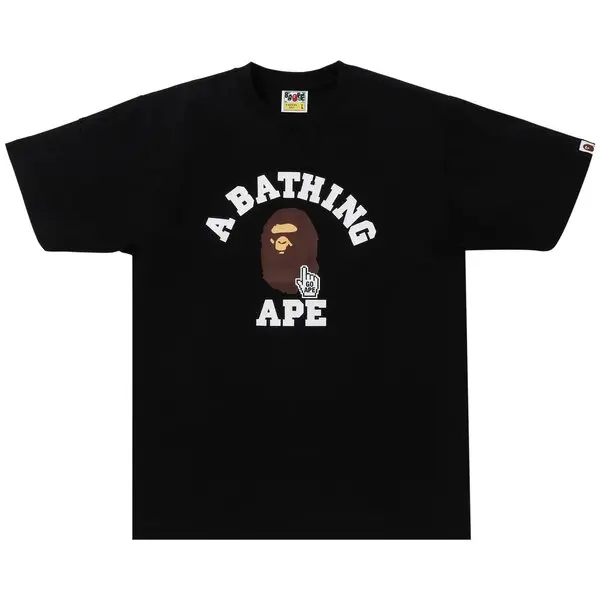 A BATHING APE Go Ape Pointer College Tee - Black