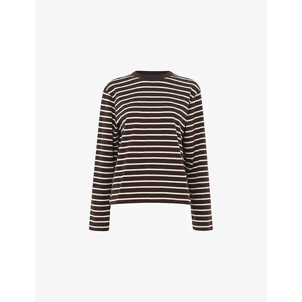 Whistles Striped Cotton Jersey Top