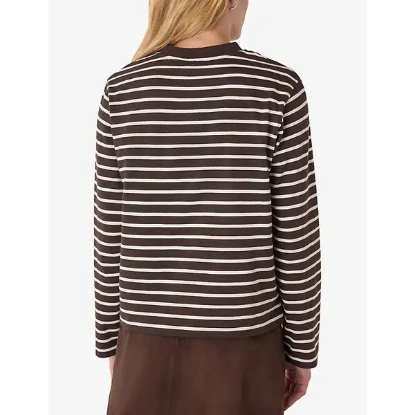 Whistles Striped Cotton Jersey Top