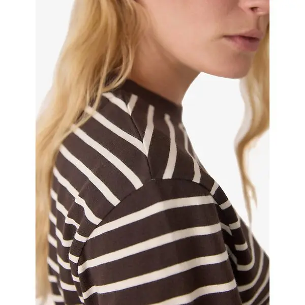 Whistles Striped Cotton Jersey Top