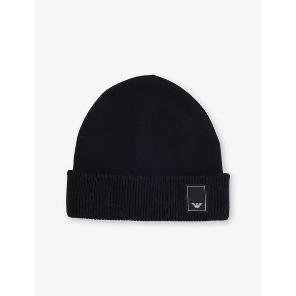 Emporio Armani Ribbed Wool And Cashmere Beanie - Iconico 0920 Blu Navy Ea