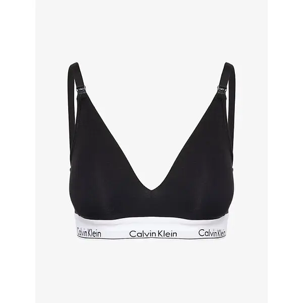 Calvin Klein Maternity Icon Triangle Cotton-modal Bralette - Black .
