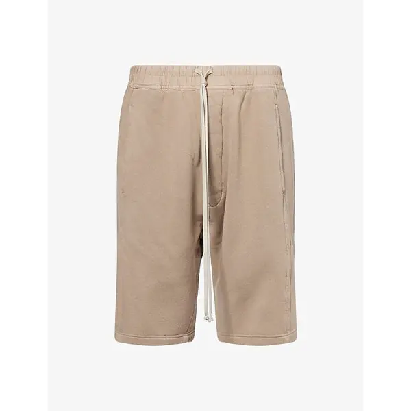Rick Owens Pusher Drawstring Cotton-jersey Shorts - Dirty Pearl