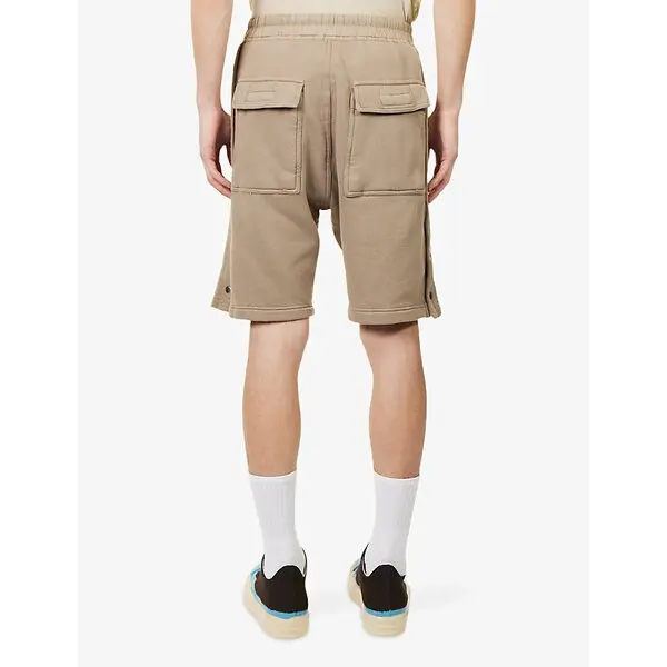 Rick Owens Pusher Drawstring Cotton-jersey Shorts - Dirty Pearl