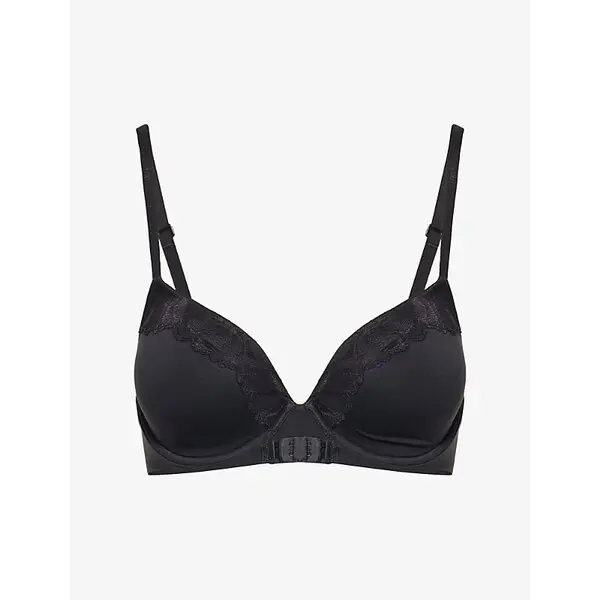 Calvin Klein Perfectly Fit Lace Stretch-woven Push-up Bra - Black