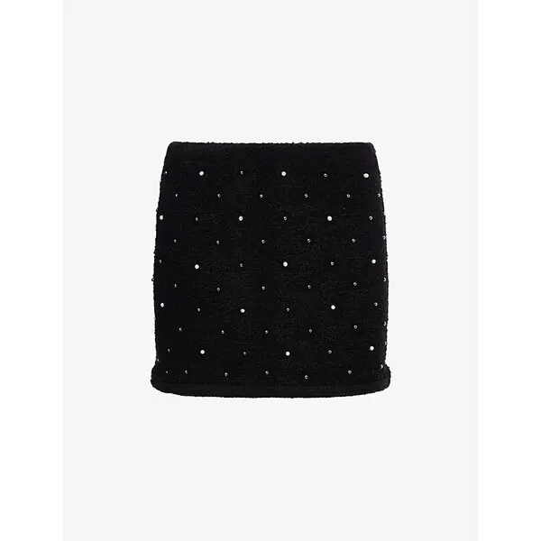 FRAME Embellished Wool-blend Mini Skirt