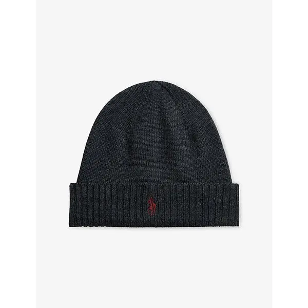Ralph Lauren Logo-embroidered Wool Hat - Dark Granite Hthr