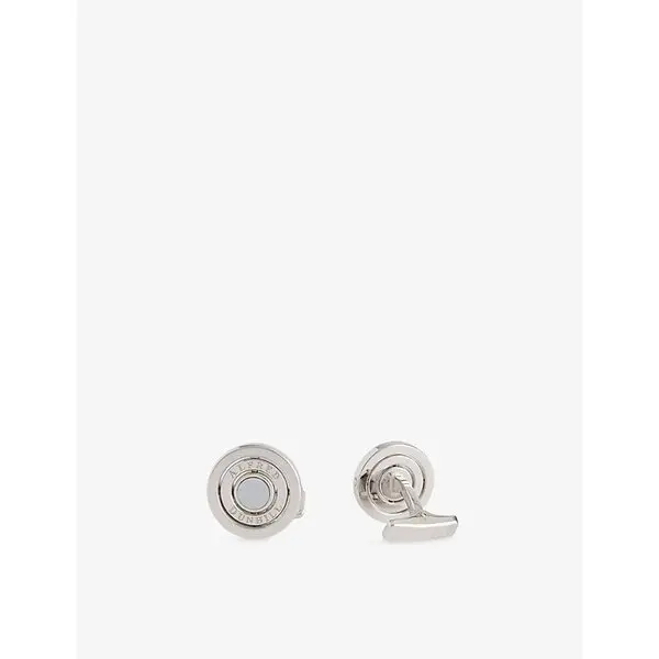 Dunhill Gyro Rhodium-plated 925 Sterling And Pinctada Maxima Cufflinks - Silver