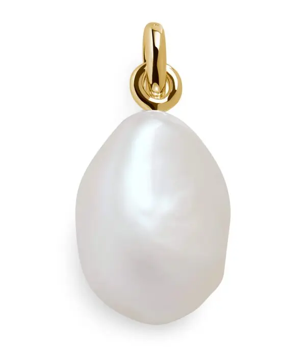 Monica Vinader Vermeil And Pearl Pendant - Gold