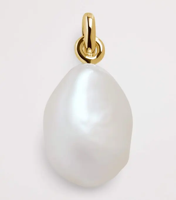 Monica Vinader Vermeil And Pearl Pendant - Gold