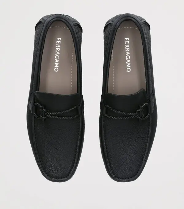 FERRAGAMO Leather Front Driving Loafers