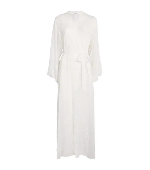 BOCAN Silk Chiffon Rosabelle Robe - Ivory