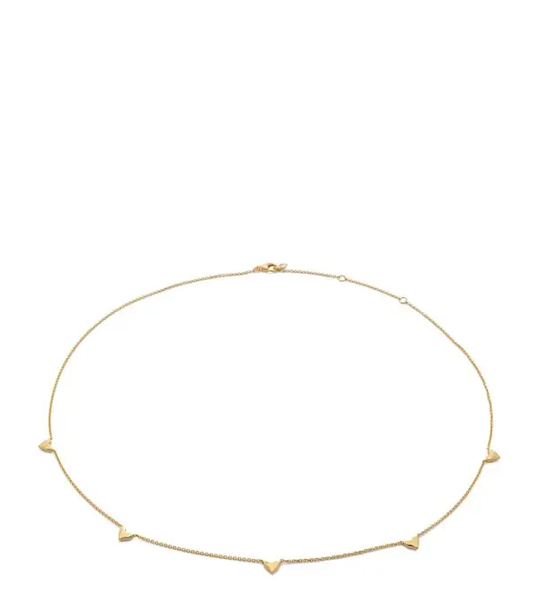 Monica Vinader Vermeil Heart Station Chain Necklace - Gold