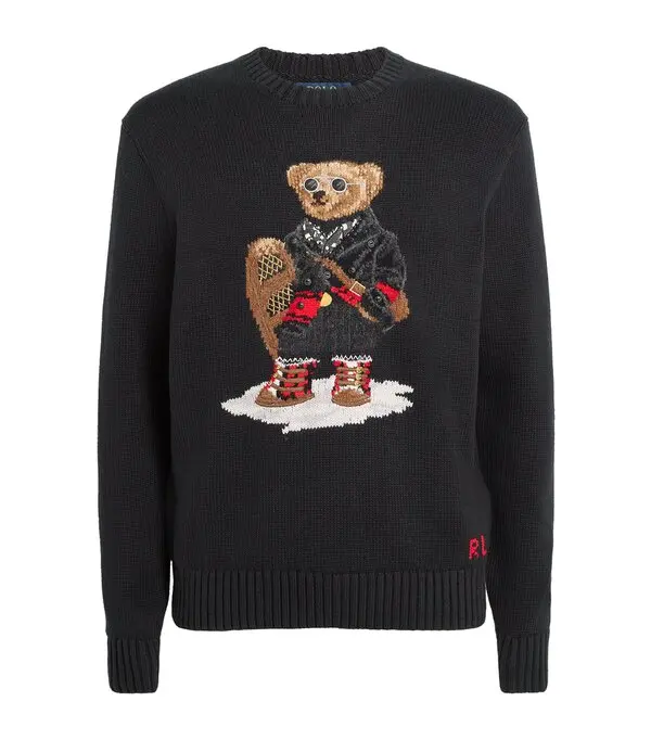 Ralph Lauren Cotton-cashmere Holiday Bear Sweater - Black