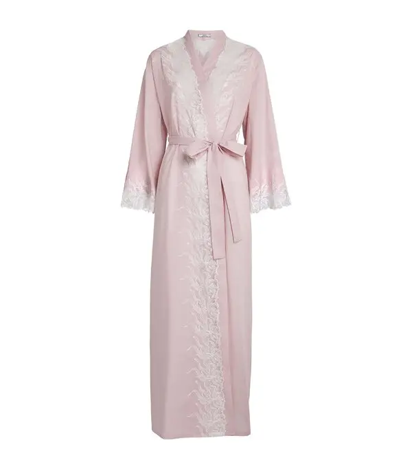 BOCAN Cotton Lace-trim Lilane Robe - Pink