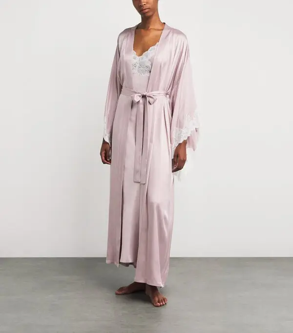 BOCAN Satin Lace-trim Heidi Robe
