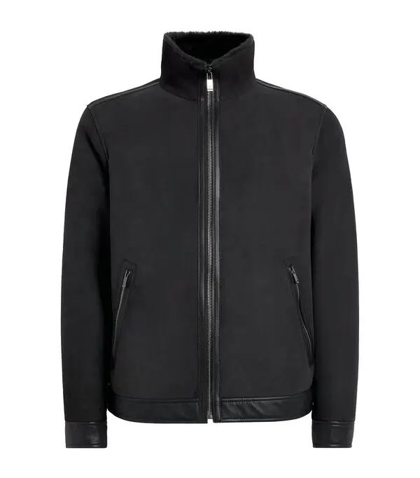 Pal Zileri Suede Shearling Bomber Jacket