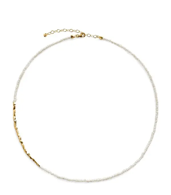 Monica Vinader Vermeil And Pearl Beaded Necklace - Gold