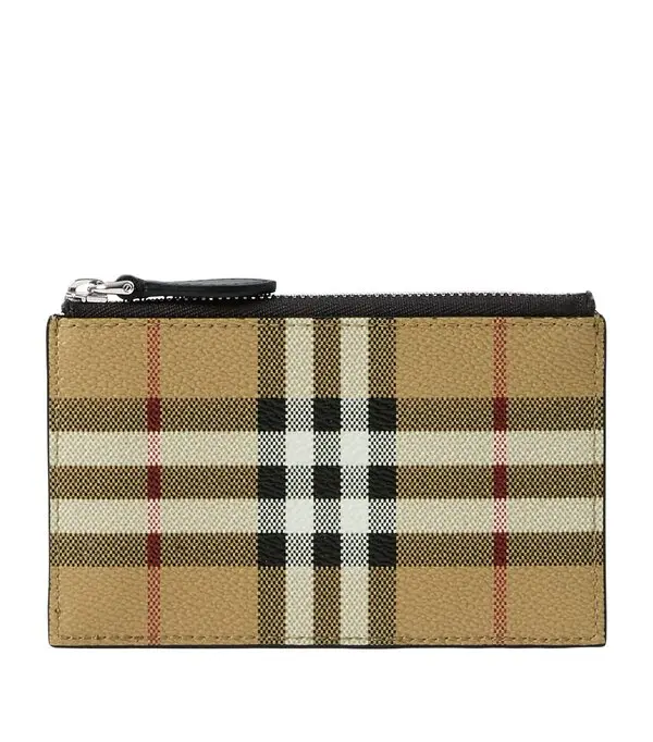 Burberry Check Zipped Card Holder - Beige