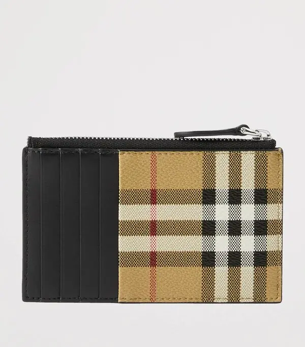 Burberry Check Zipped Card Holder - Beige