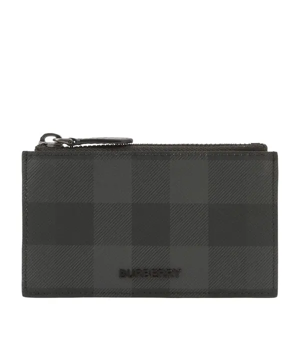 Burberry Check Zipped Card Holder - Black