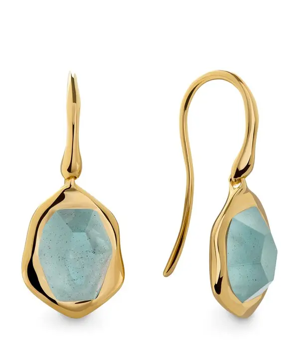 Monica Vinader Vermeil And Aquamarine Odyssey Earrings - Gold