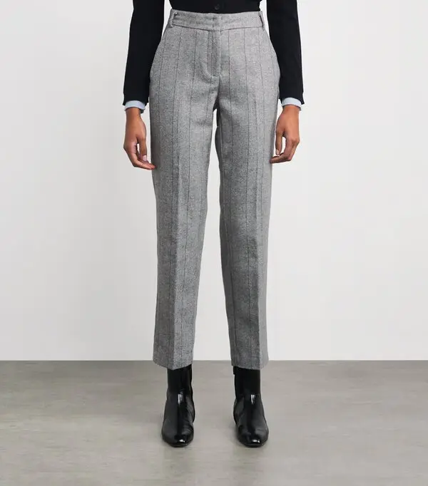 Max & Co. Wool-blend Herringbone Straight Trousers