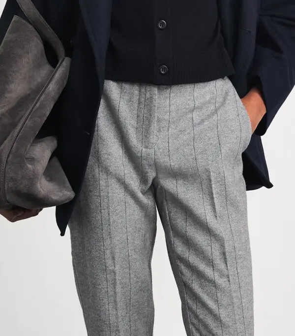 Max & Co. Wool-blend Herringbone Straight Trousers