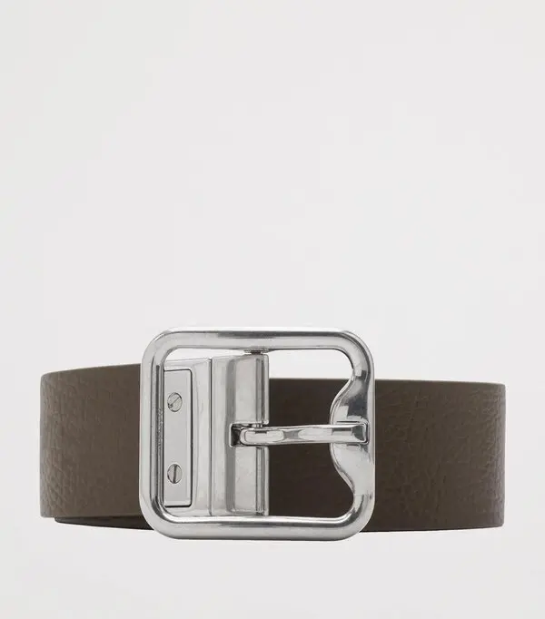 Burberry Leather Check Reversible B-buckle Belt