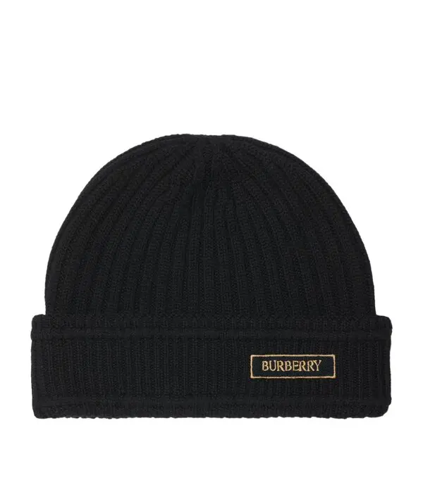 Burberry Wool Logo Beanie - Black