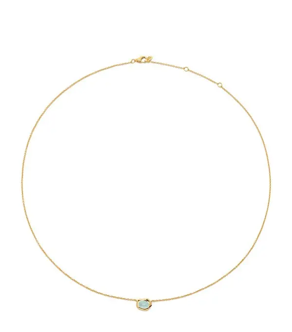 Monica Vinader Small Vermeil And Aquamarine Odyssey Necklace - Gold