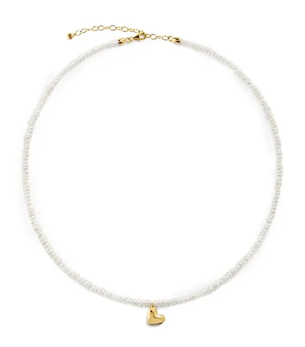 Monica Vinader Mini Vermeil And Pearl Heart Necklace - Gold