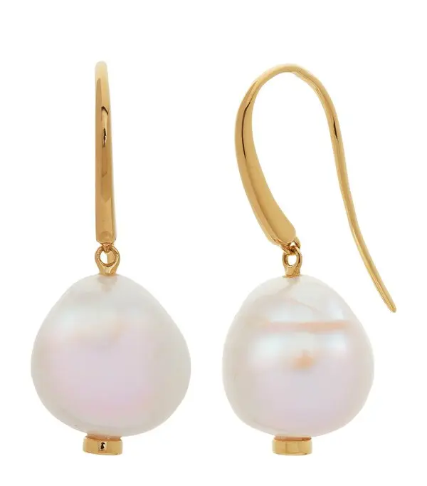 Monica Vinader Vermeil And Keshi Pearl Nura Earrings - Gold
