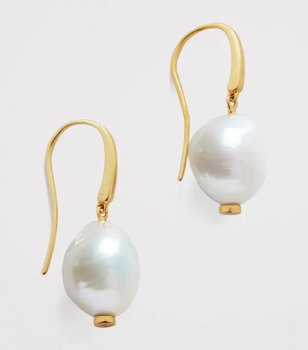 Monica Vinader Vermeil And Keshi Pearl Nura Earrings - Gold