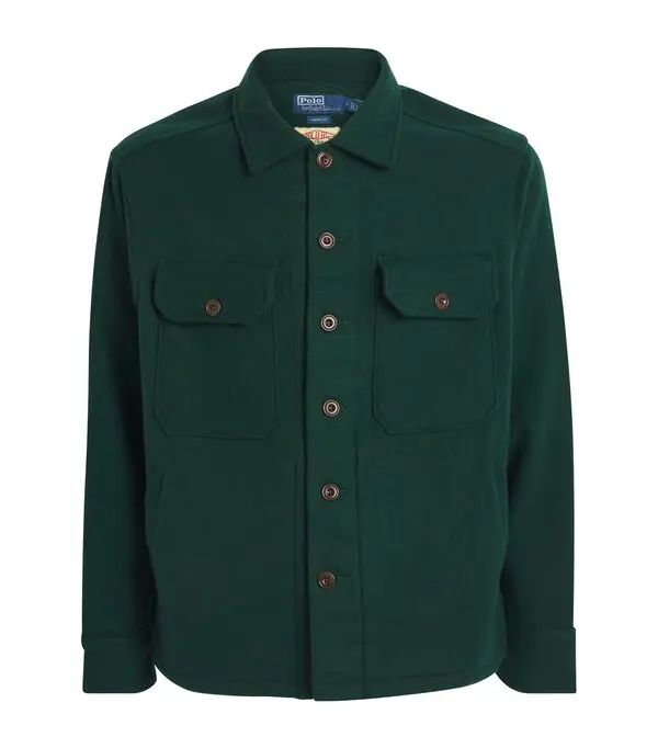 Polo Ralph Lauren Wool Twill Suede-patch Overshirt
