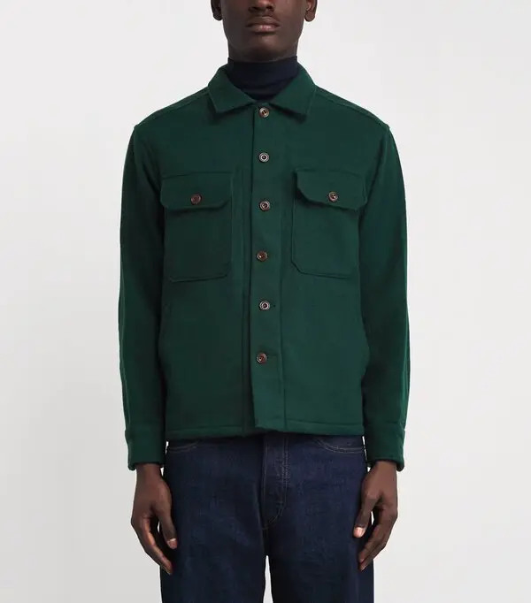 Polo Ralph Lauren Wool Twill Suede-patch Overshirt