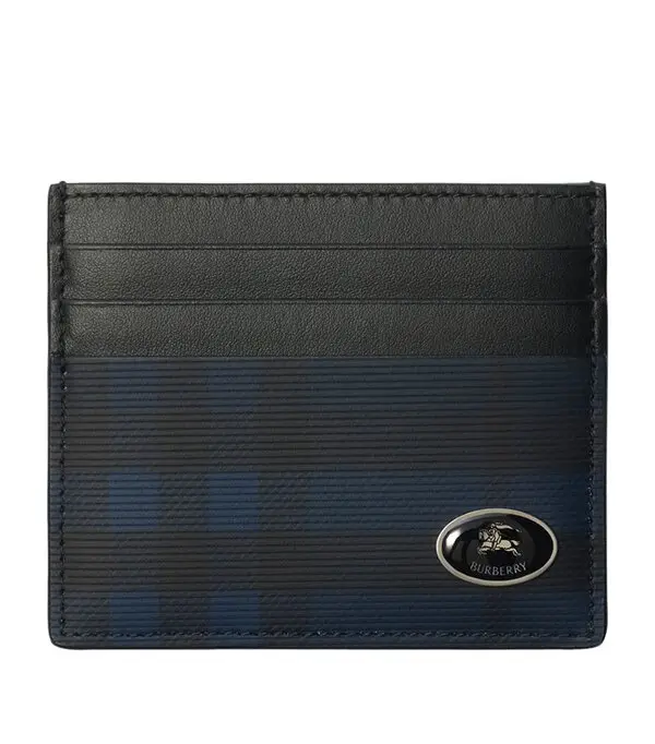 Burberry Tall Check Card Holder - Navy