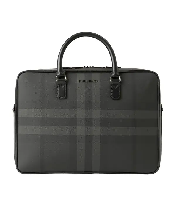 Burberry Ainsworth Check Briefcase - Black