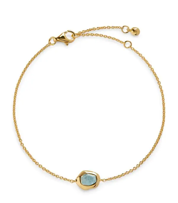 Monica Vinader Vermeil And Aquamarine Odyssey Gemstone Chain Bracelet - Gold